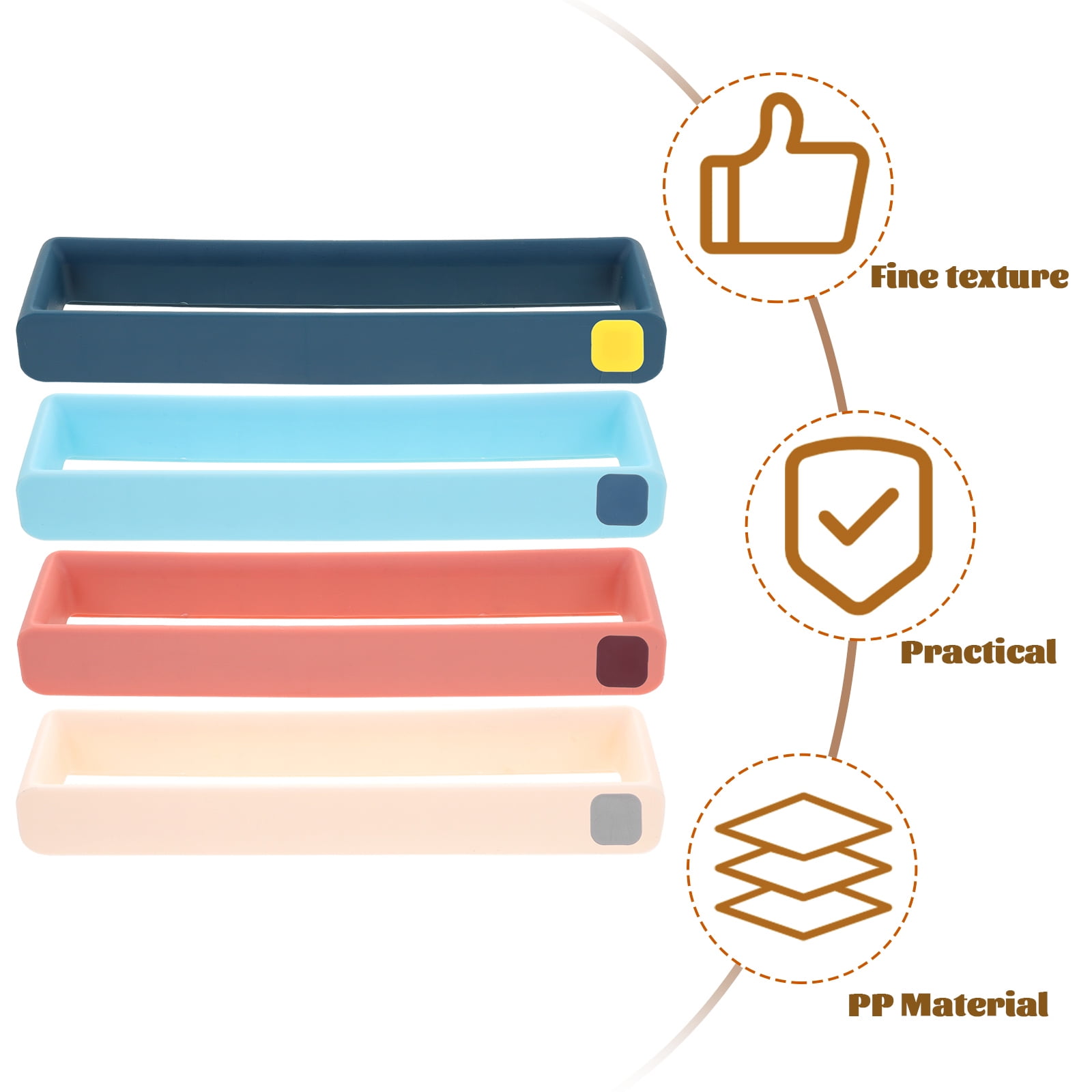 MUSEYA 4Set Slipper Wall Rack Rectangular PP Wall Mounted Shoe Storage Holder Bathroom Door Back ...