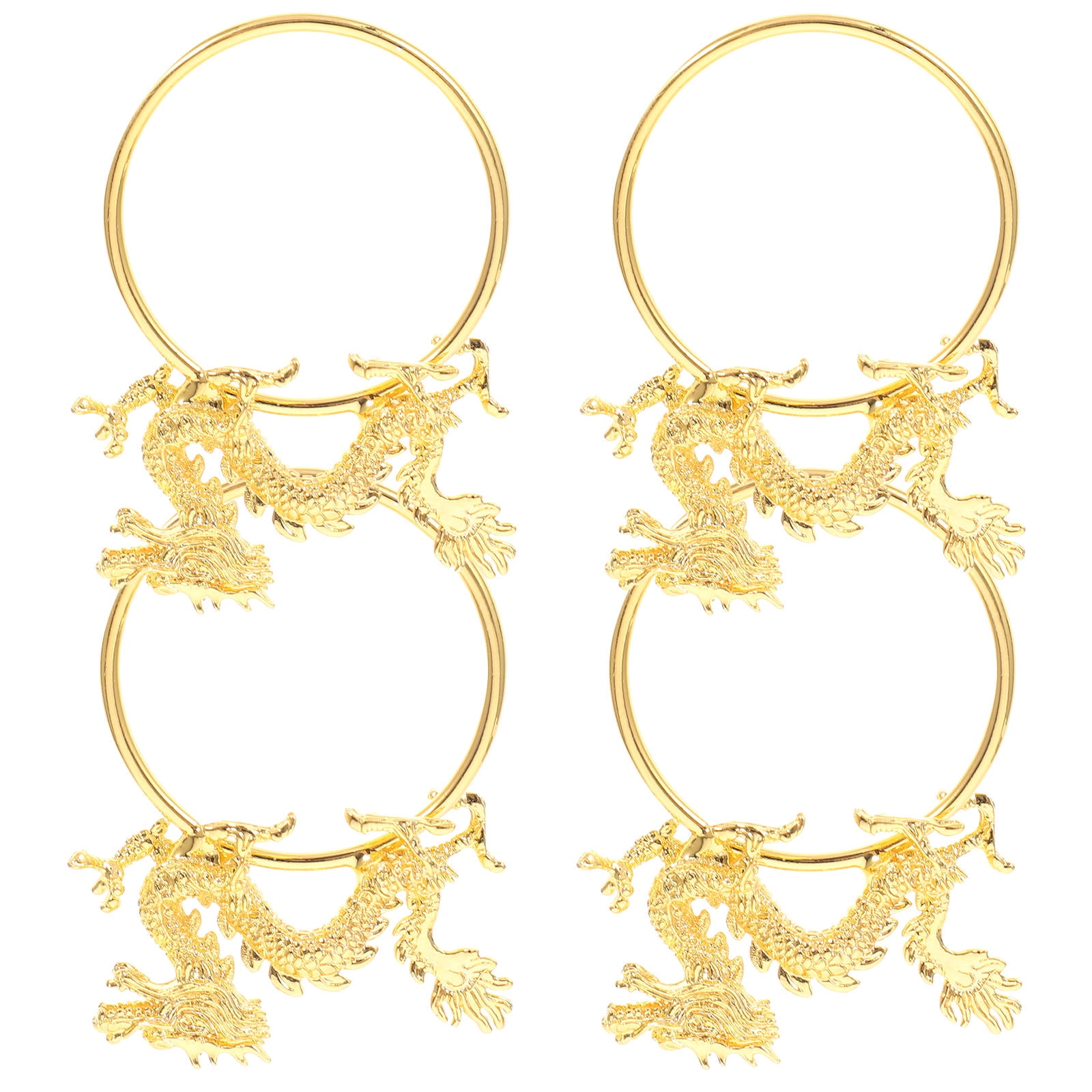 MUSEYA 4pcs Chinese Dragon Table Decor Metal Table Decoration for Large ...