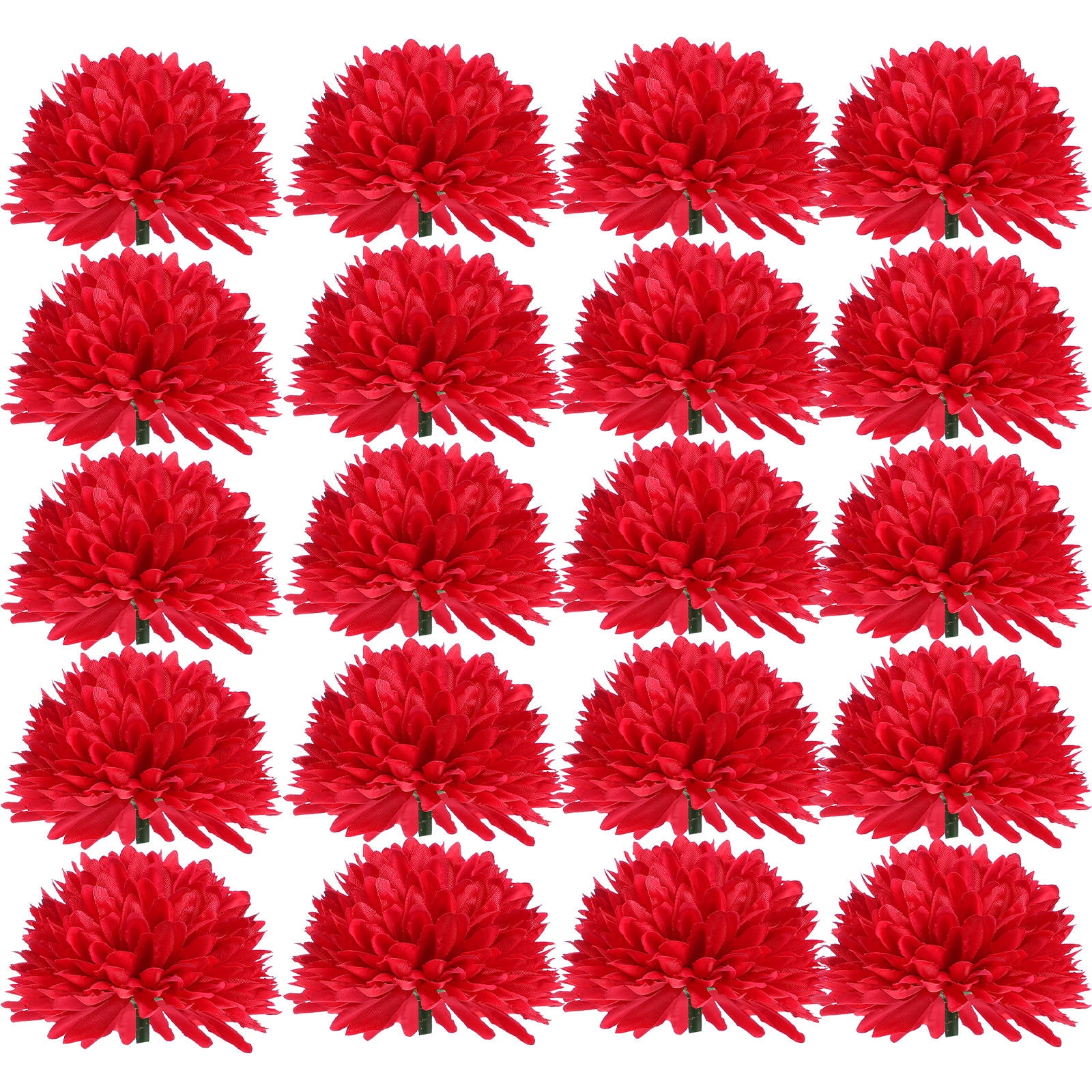 MUSEYA 50 Pcs Red Artificial Chrysanthemums Fake Flower Arrangement ...