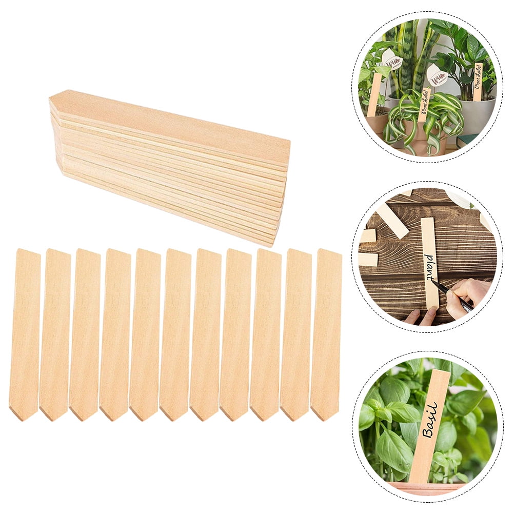 OATIPHO 50pcs Garden Tags Wooden Plant Labels Green for Gardening ...