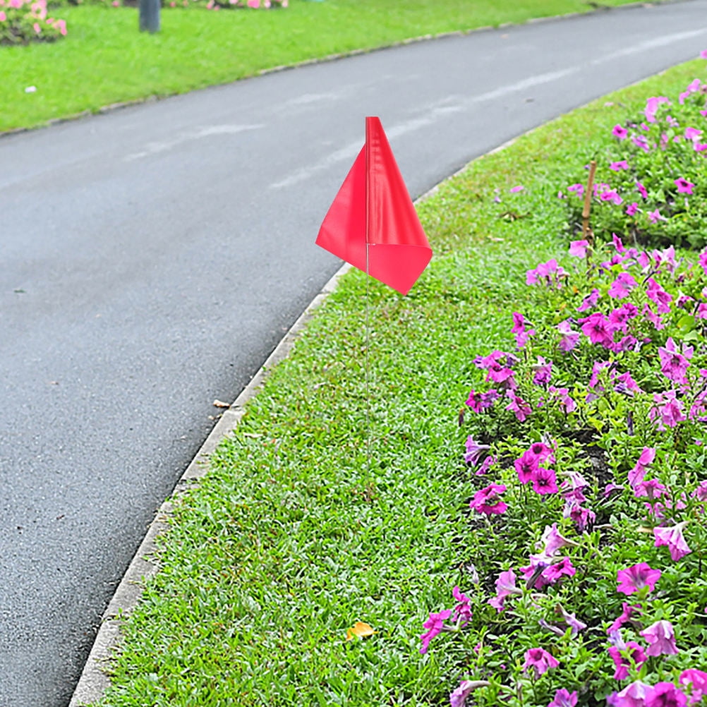 OATIPHO 50Pcs Red Lawn Flags with Steel Wire PVC Markers for Yard ...
