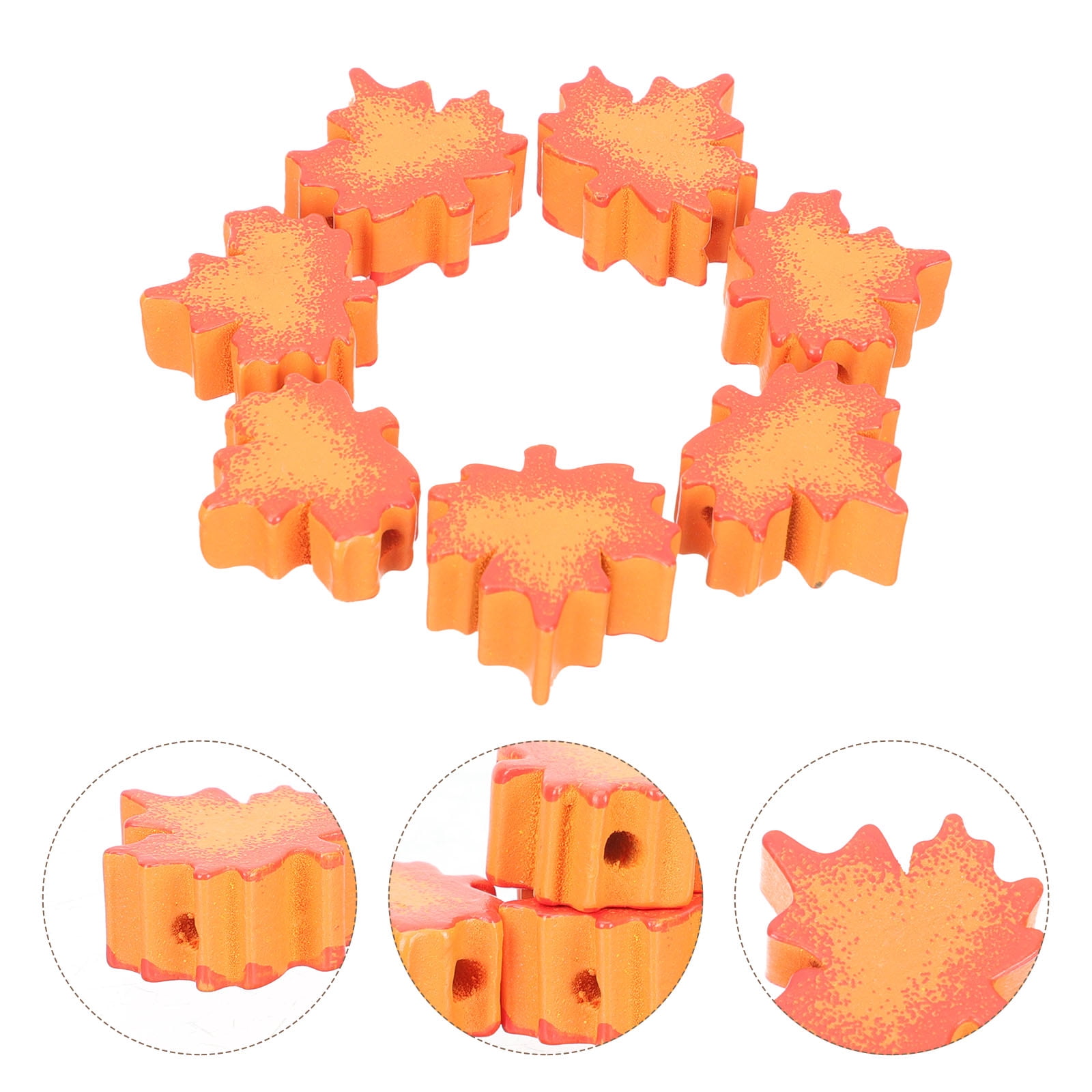 MUSEYA 50pcs Decorative Hanging Craft Bead Maple Leaf for DIY ...