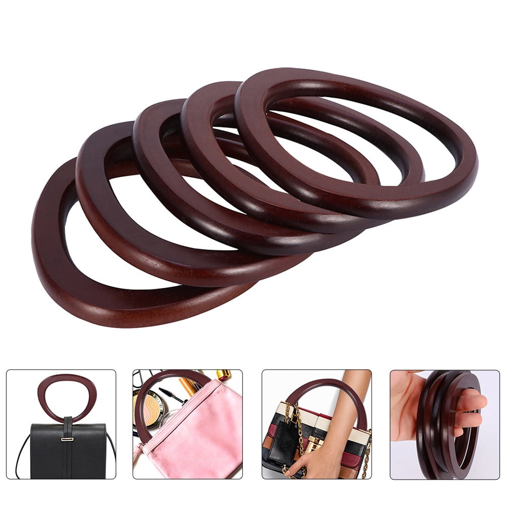 MUSEYA 5pcs Tote Bag Making Supplies Wood Oval Handles for Bag Making ...