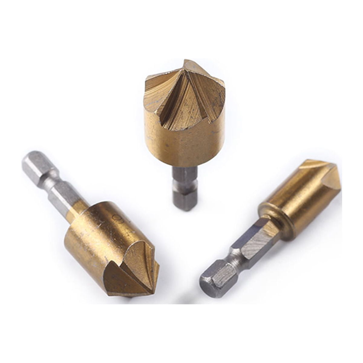 OATIPHO Countersink Chamfer Tool Deburring Bit Golden 6 Pcs - Walmart.com
