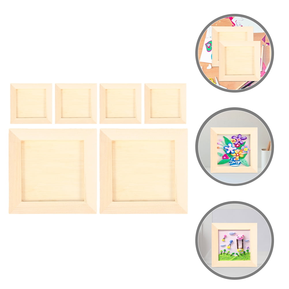 MUSEYA 6Pack Unfinished Wood Frame Assorted Color Picture Frames for ...