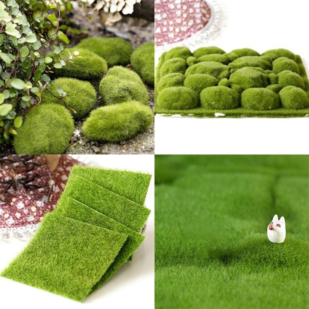 MUSEYA simulation moss Artificial Moss Green Pot Decoration for Patio ...