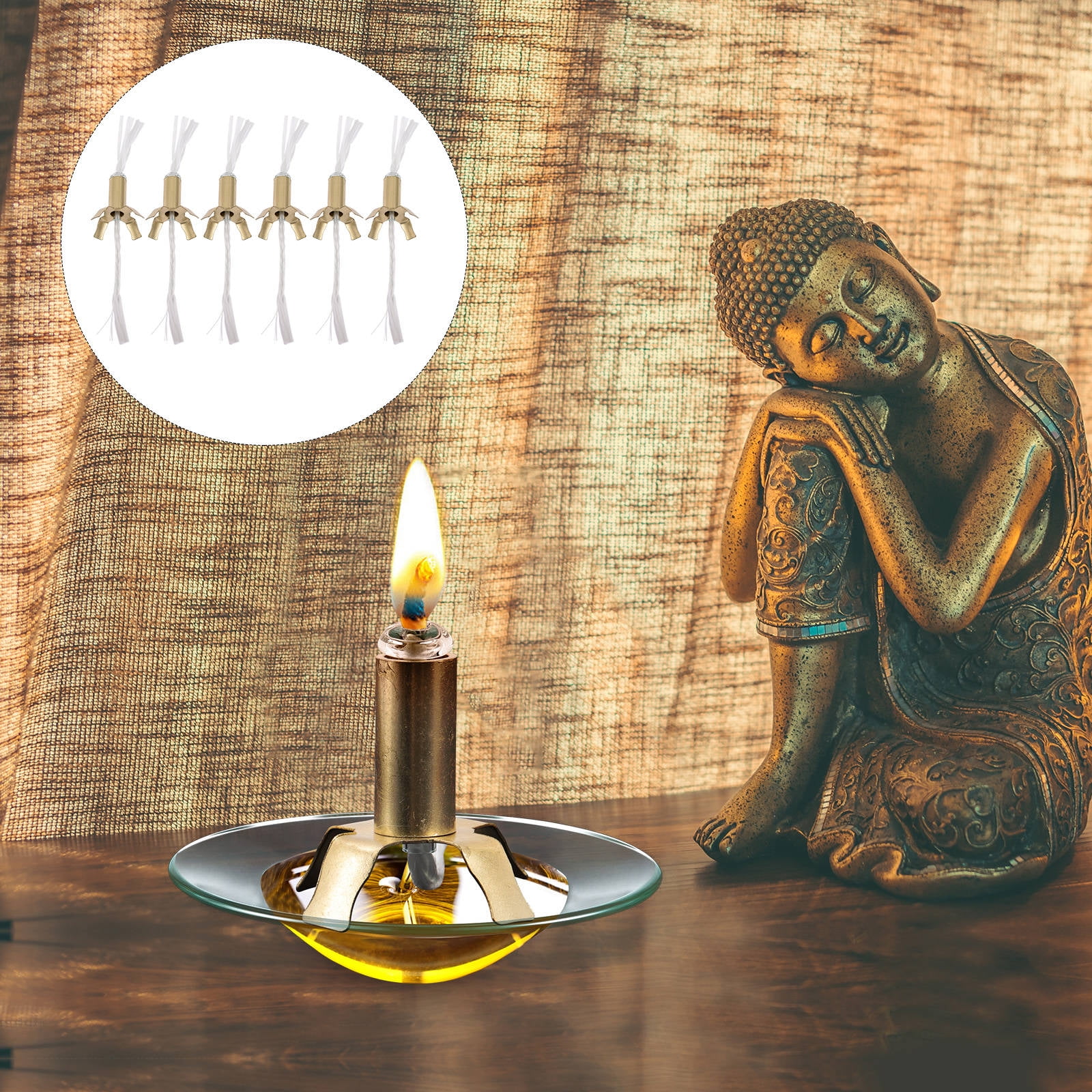 MUSEYA 6Pcs Golden Metal Wick Stand for Friends and Party Decorations ...