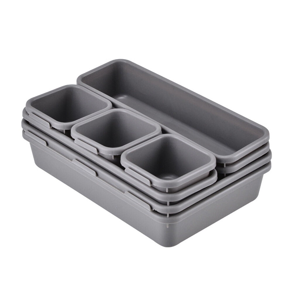 MUSEYA 8Pcs Rectangular PP Drawer Organizer Bins for Household Desktop ...
