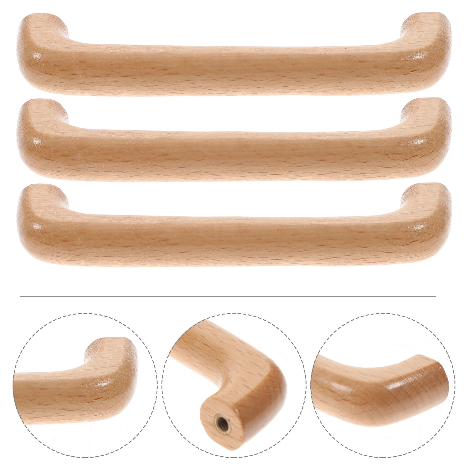 MUSEYA 8Set Bow-shaped Cabinet Handles Beech in Chocolate for Drawers ...