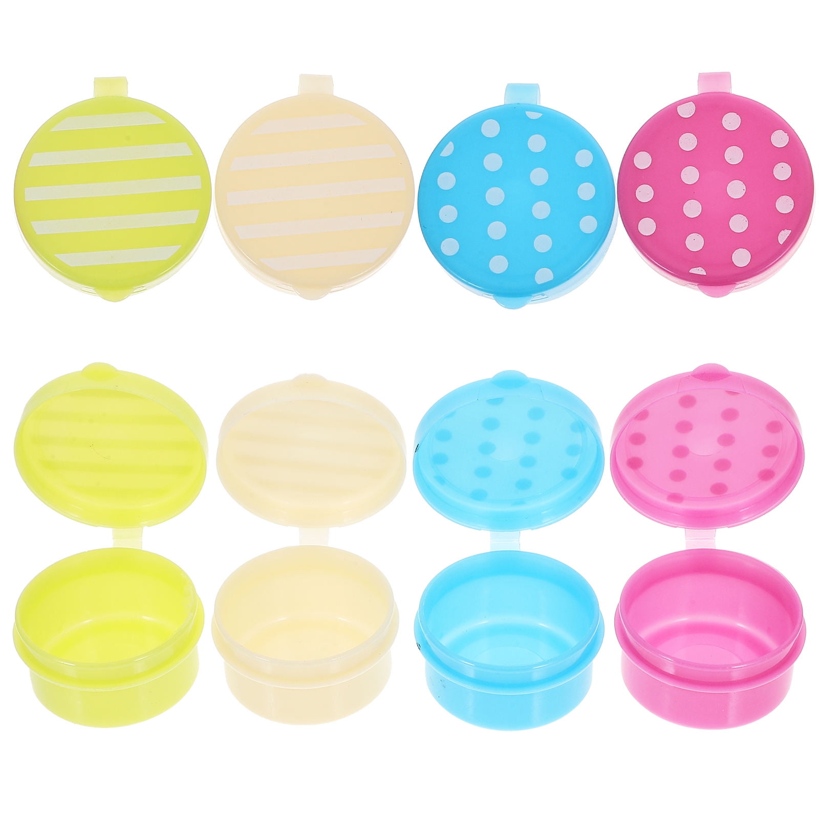 MUSEYA 8pcs Small Dip Containers with Lids Assorted Color Plastic ...