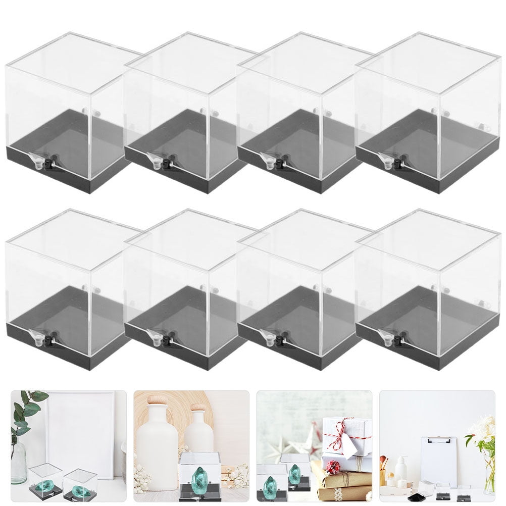 MUSEYA 8pcs Small Specimen Display Box Clear Plastic Storage for ...