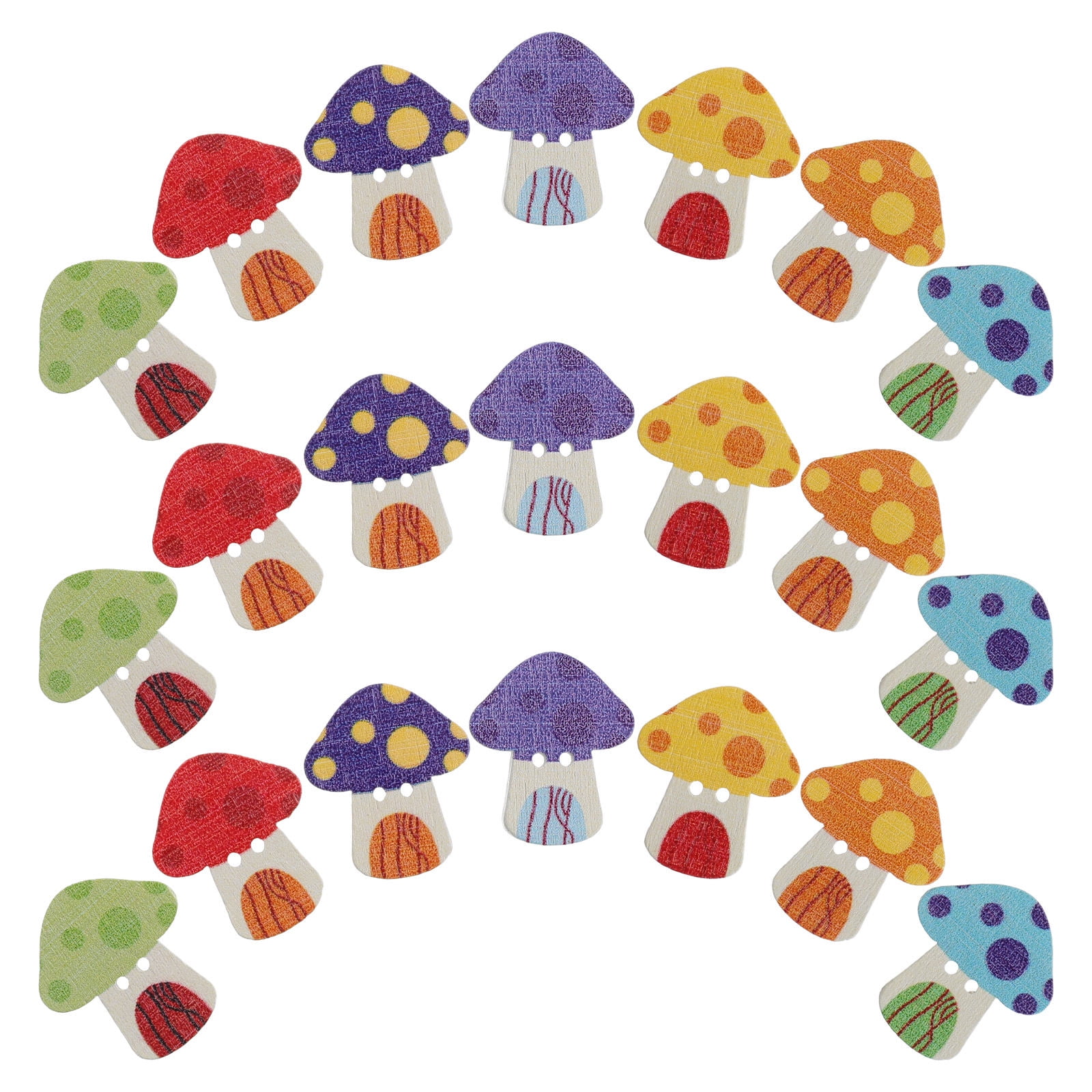 MUSEYA Adorable Handcrafted Wooden Mushroom House Buttons for DIY ...