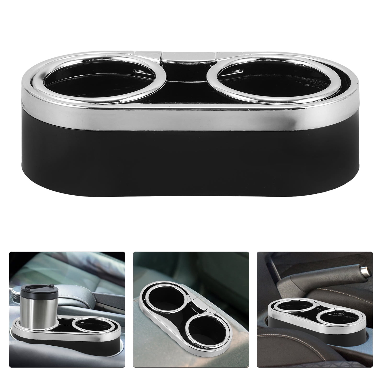 OATIPHO Car Bottle Holder Black Plastic Double Hole Cup Rack for Drinks ...