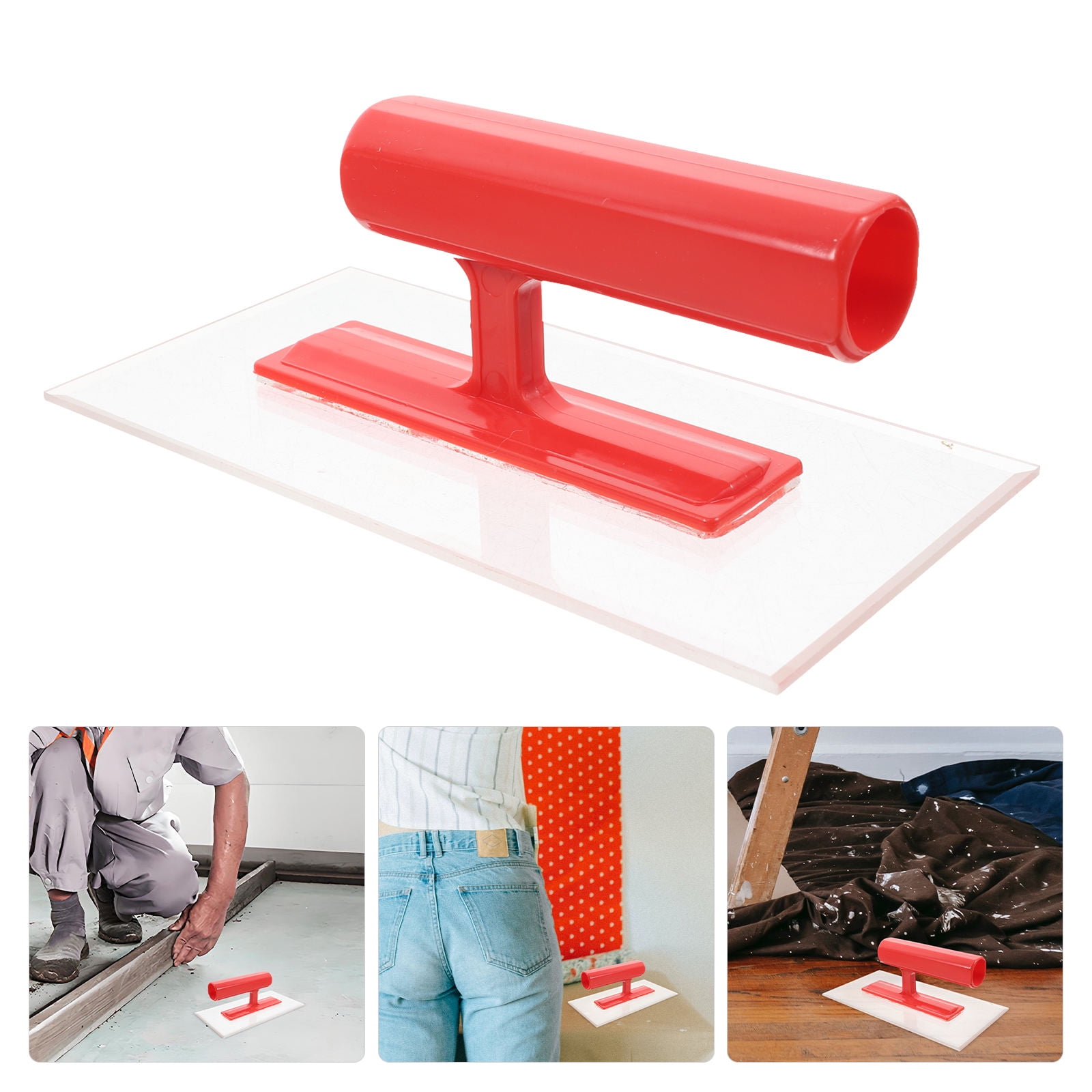 MUSEYA Cement Trowel Drywall Smoothing Tool Acrylic Red 1Pack for DIY ...