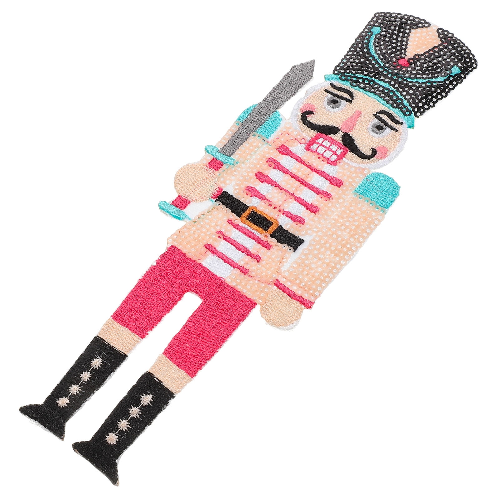 MUSEYA Christmas Nutcracker Sequin Patches Multi 1Pcs Embroidered ...