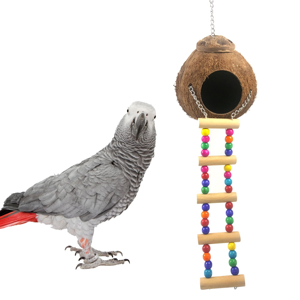 MUSEYA Coconut Bird House Parrot Nest Design for Small Birds 1Pack ...