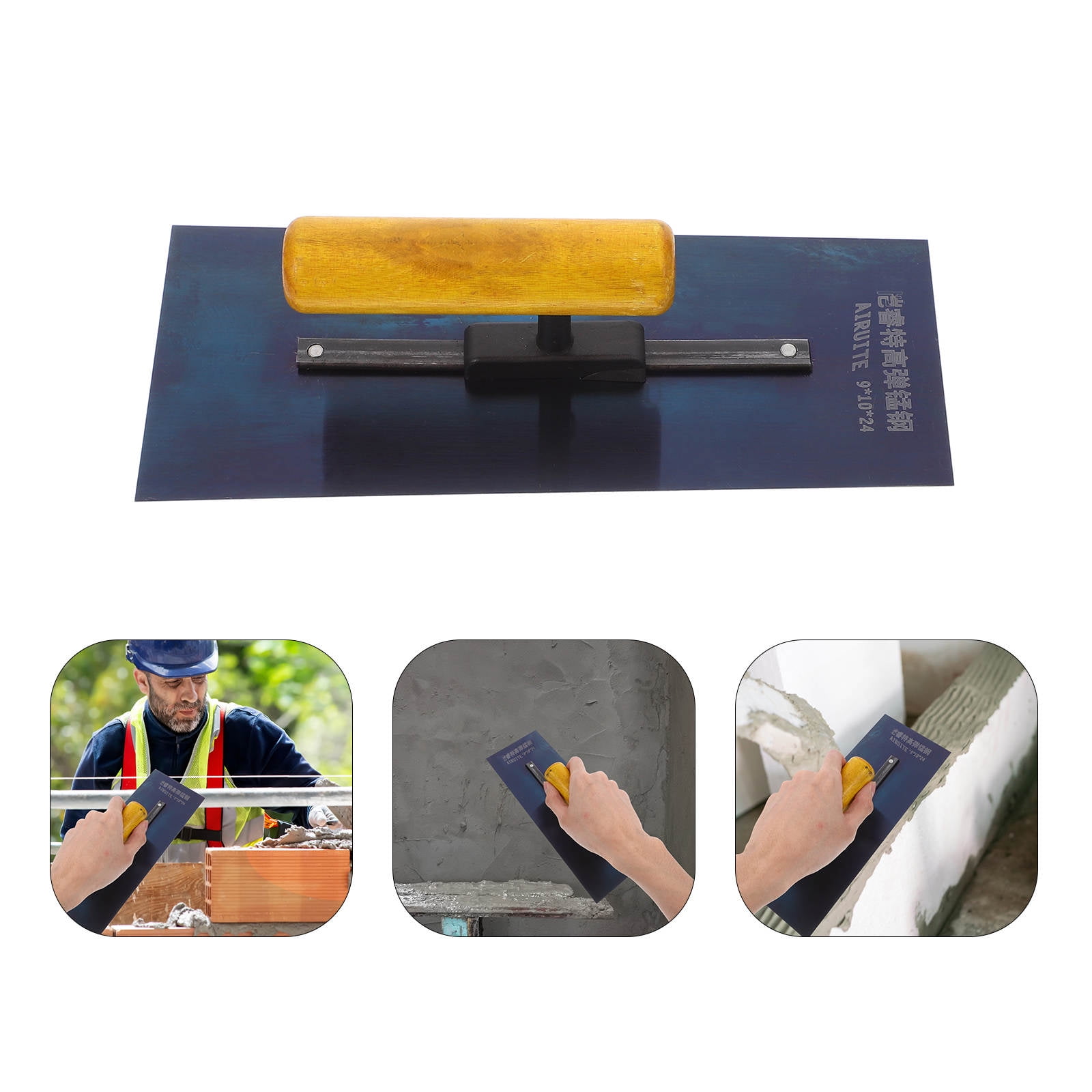 MUSEYA Drywall Trowel Carbon Steel Wood 1Set - Walmart.com