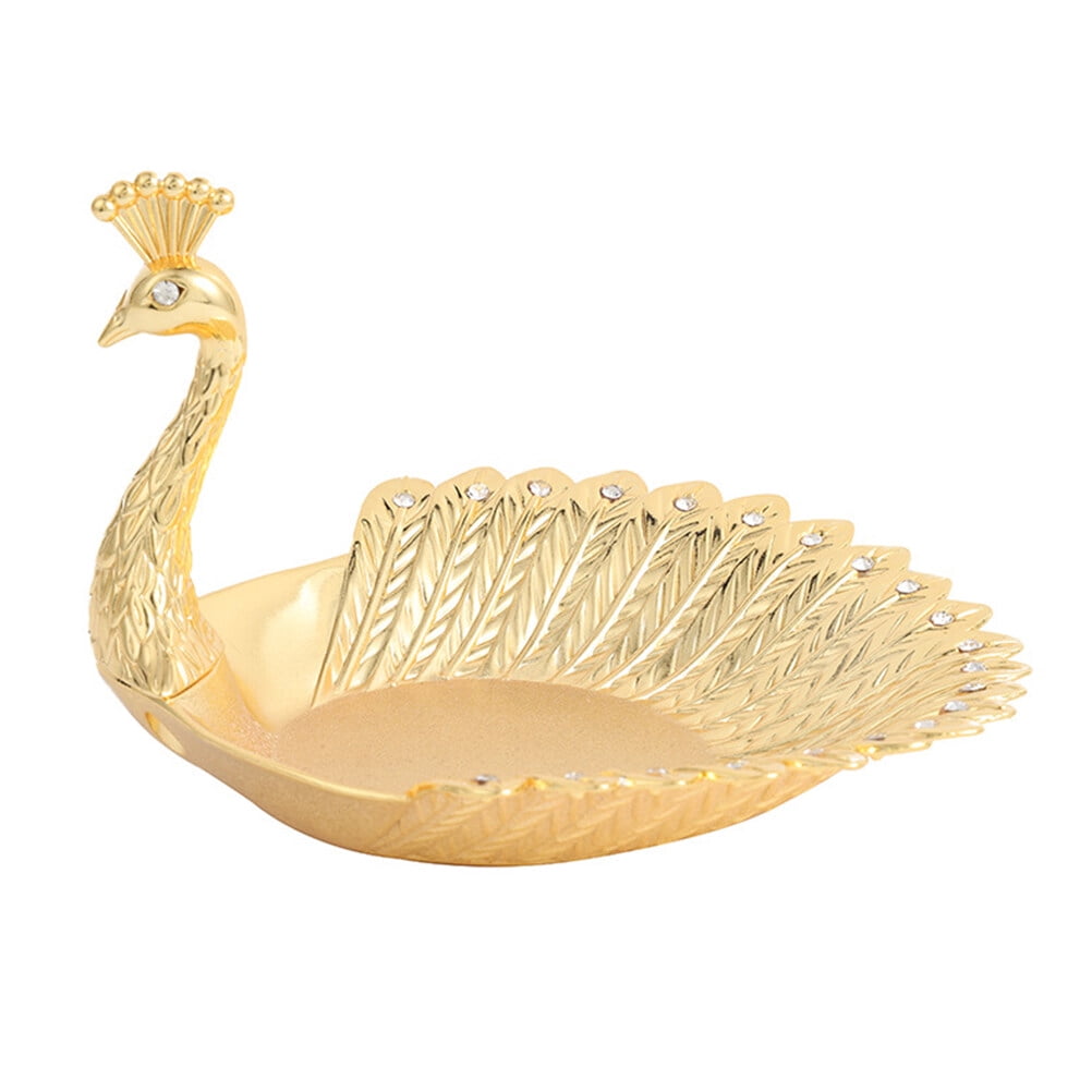 MUSEYA Creative Peacocks Candy Plate Sturdy Peacocks Fruit Plate Golden ...