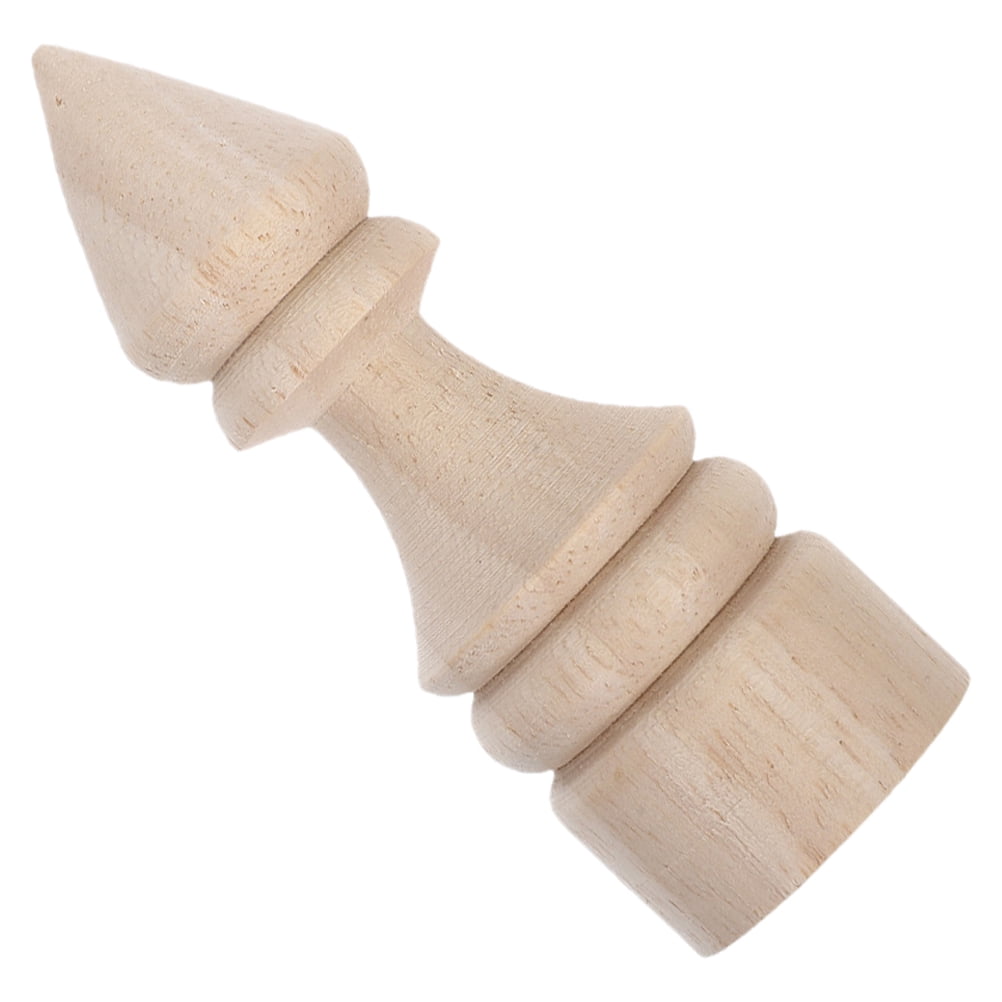 OATIPHO Solid Wood Lamp Finial with Khaki Finish Decorative Carved ...