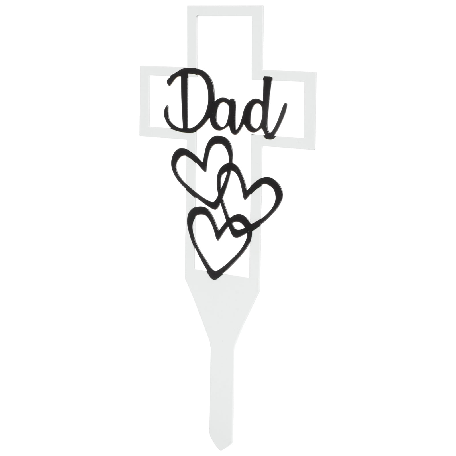 MUSEYA Dad Grave Site Decorations for Cemetery Grave Marker White Iron ...