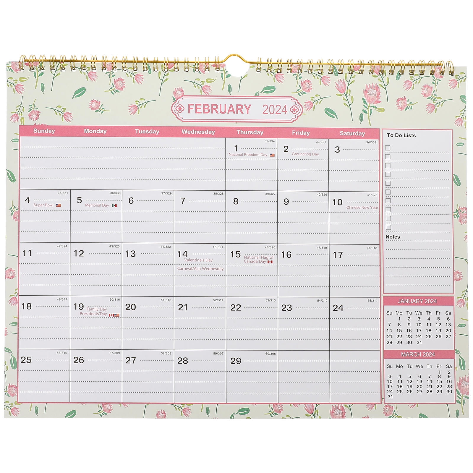 MUSEYA Daily Calendar Hanging Calendar Paper Multi Scheduling School ...