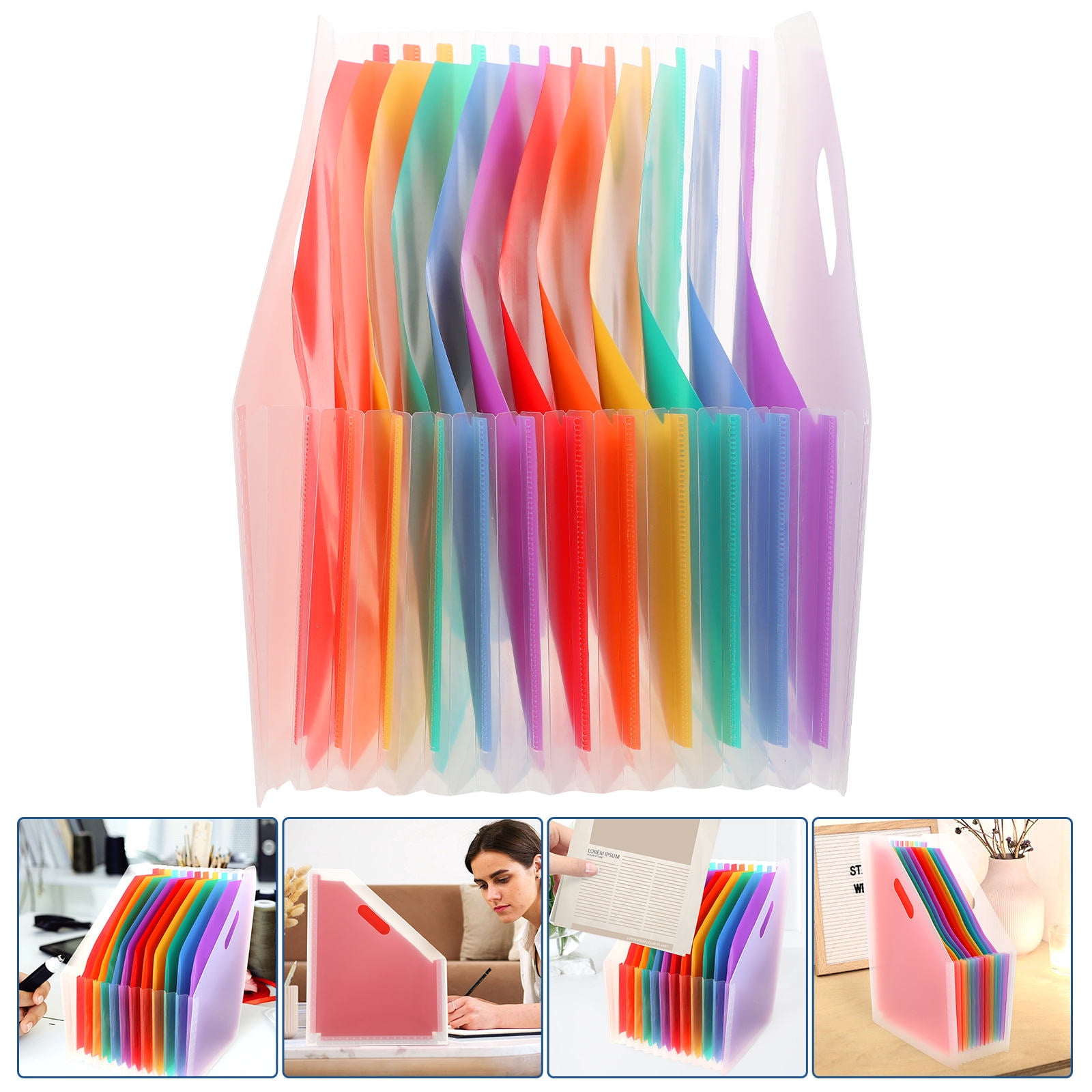 OATIPHO Expandable Transparent File Organizer Accordion Folder Portable ...
