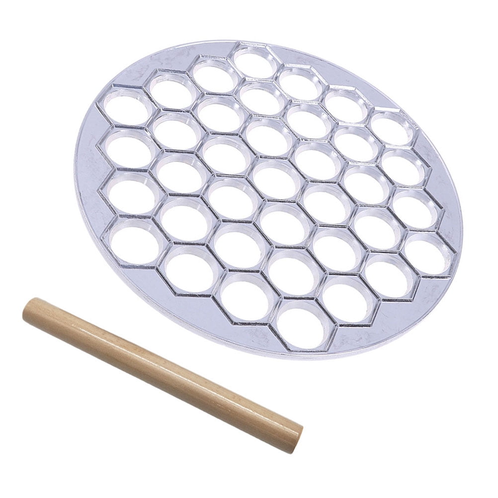 MUSEYA Dumplings Maker Mold 1 Set Khaki Wood 37 Hole Design For Home ...