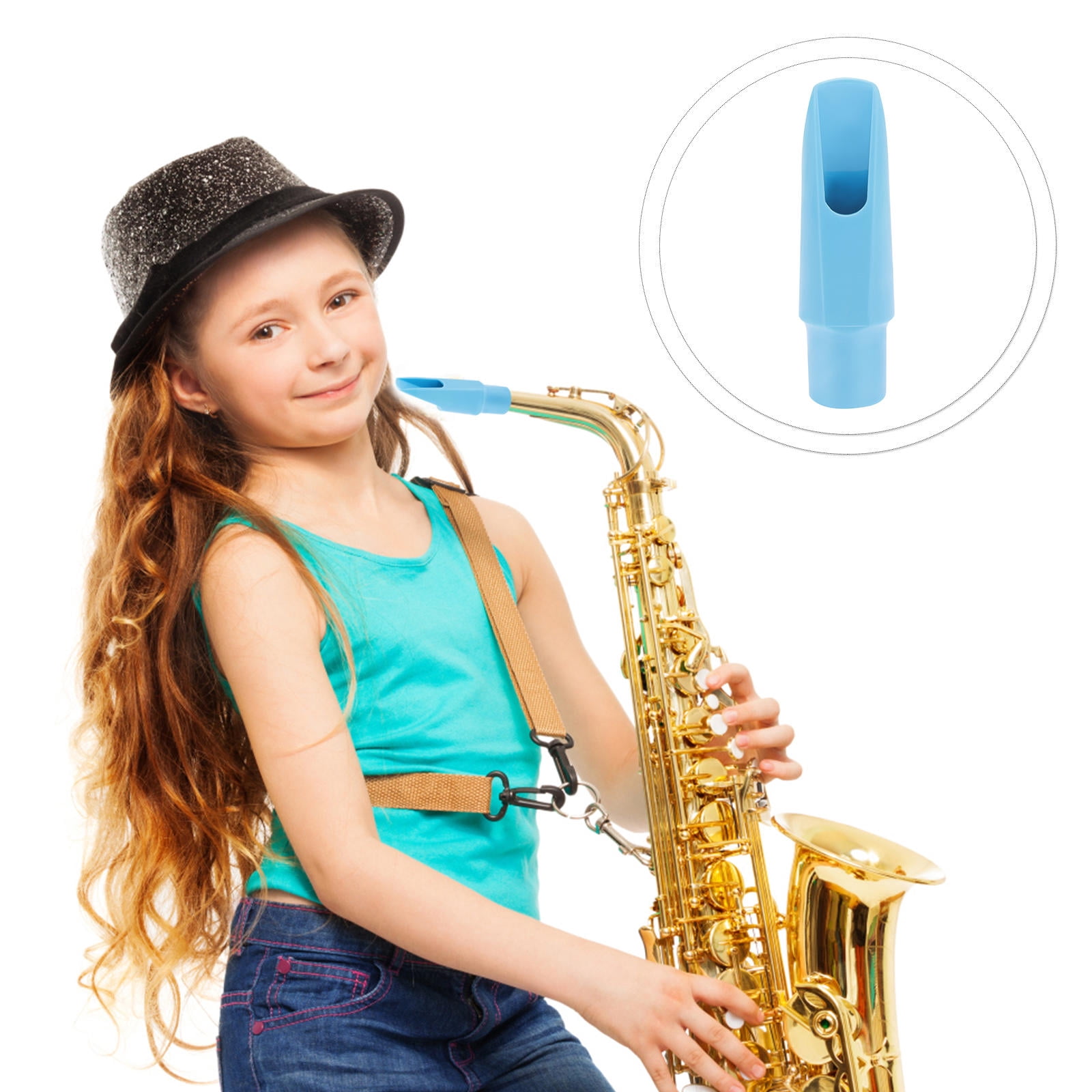 OATIPHO Durable ABS Alto Saxophone Head Blue Professional Saxophone ...