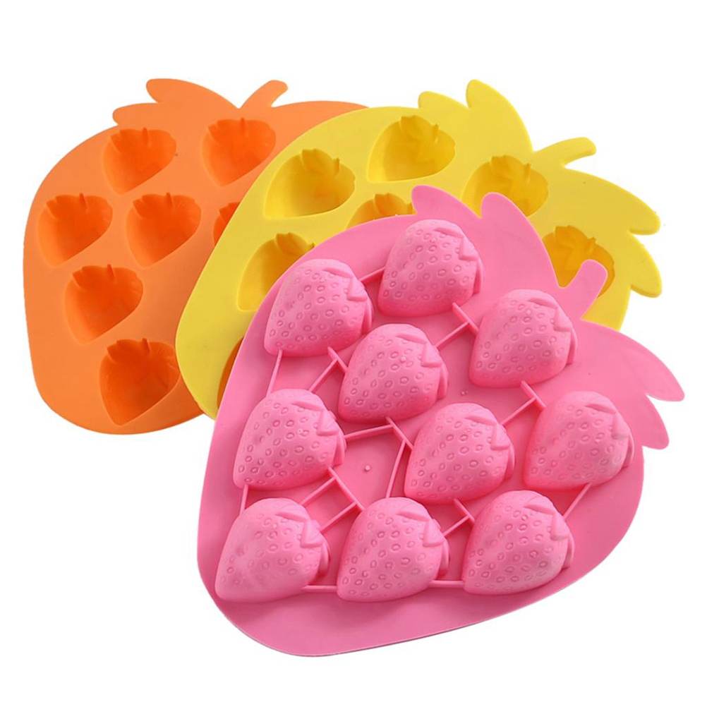 OATIPHO Tasteless Silicone Fruit Strawberry Shape Ice Tray for ...
