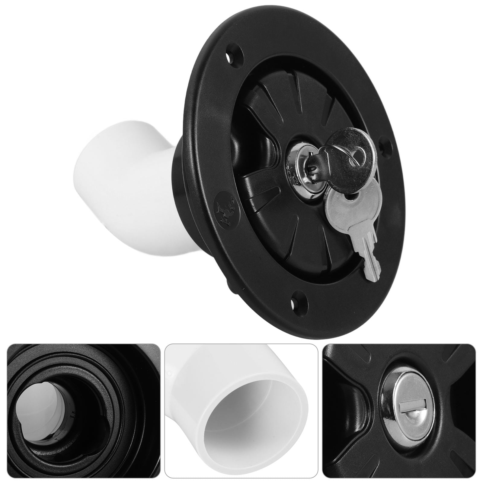 MUSEYA Black Rv Fresh Water Inlet Cap Convenient Gravity Feed Water ...