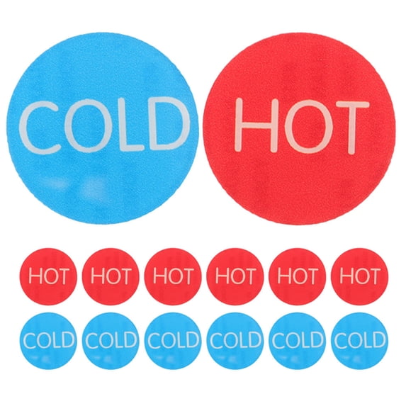 MUSEYA Hot Cold Water Sticker Label Square Acrylic Prevent Confusion Of ...