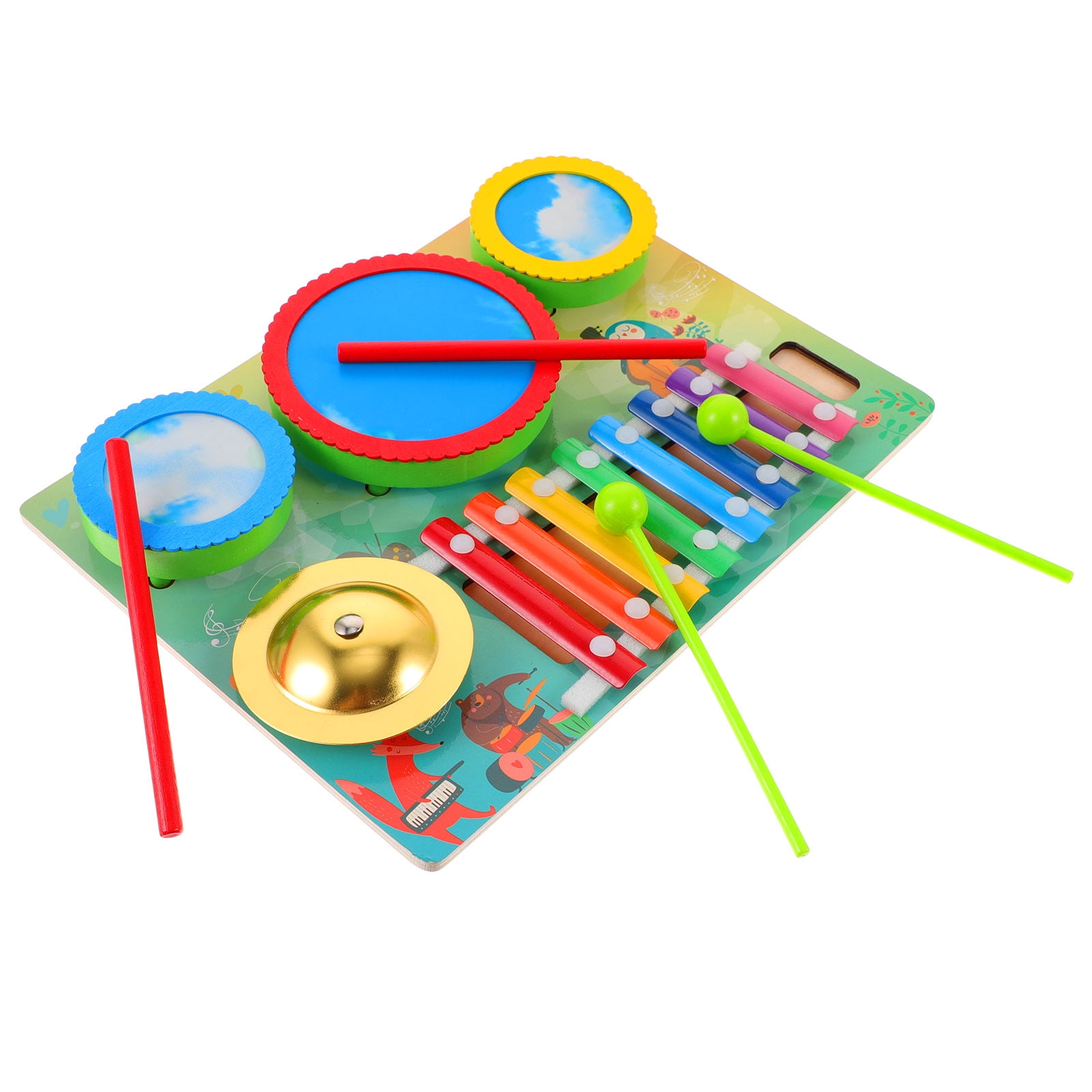 MUSEYA Infant Musical Instruments Wooden Assorted Color Sound ...