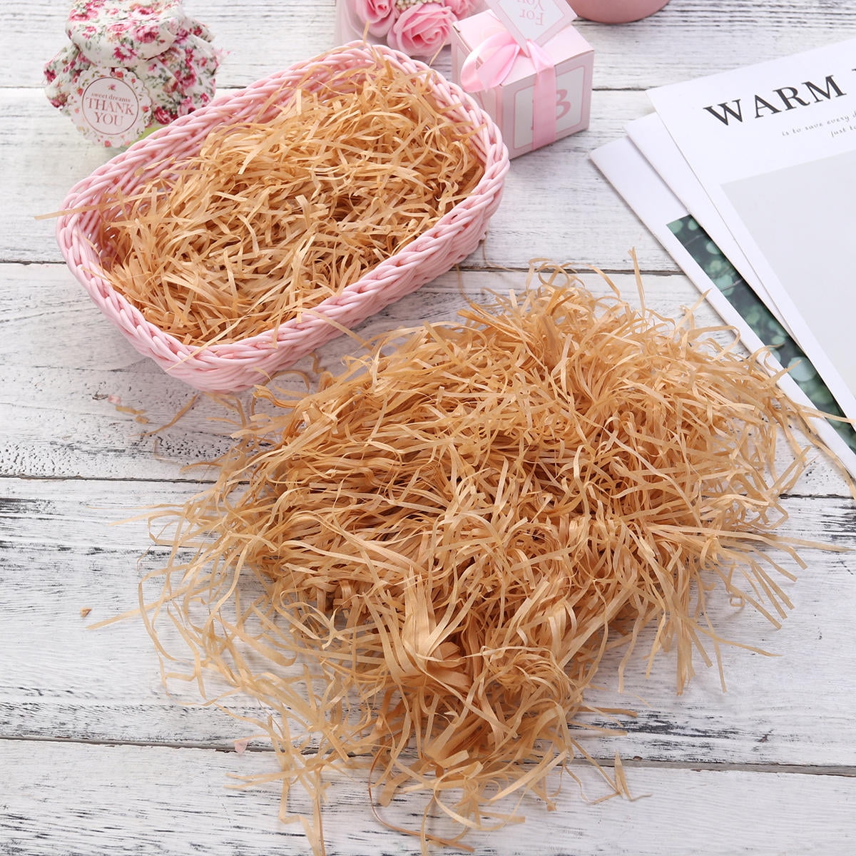 MUSEYA Lafite Grass Silk Paper Shredded Paper Filler in Khaki for ...