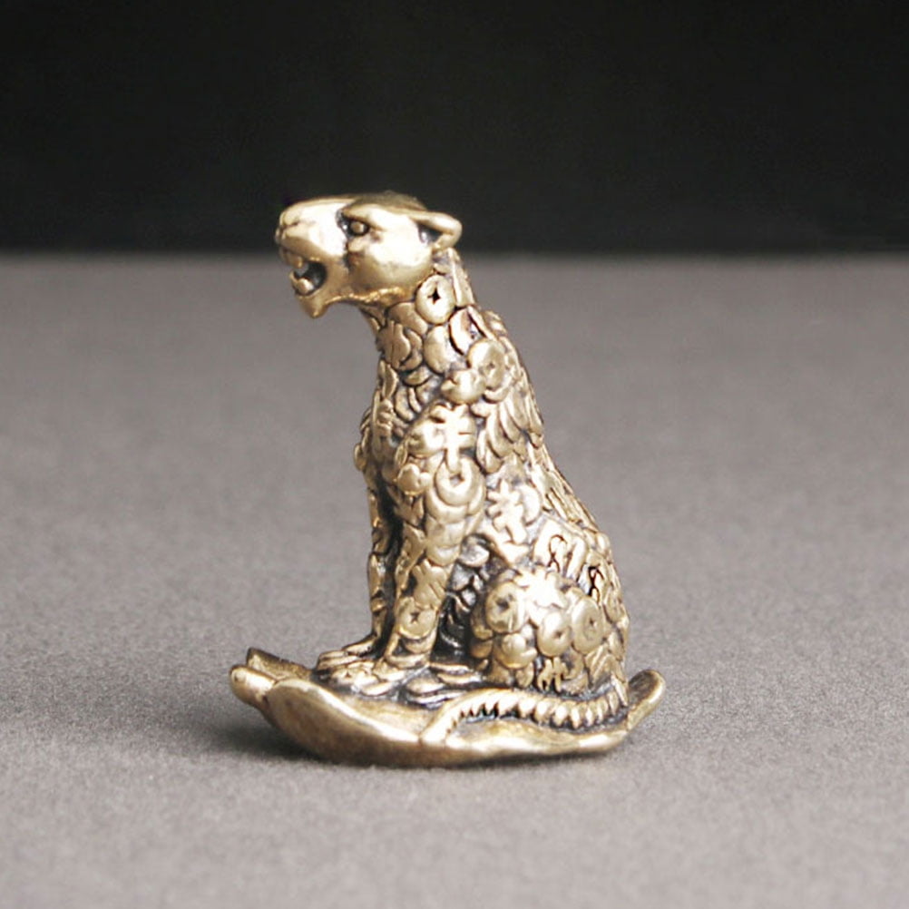 MUSEYA Leopard Room Decor Brass Leopard Statue Retro Design for Friends ...