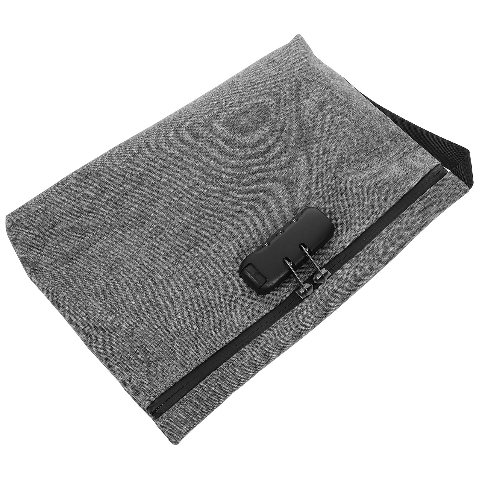 MUSEYA Locking Bank Bag Combination Lock Bag Grey Portable for Various ...