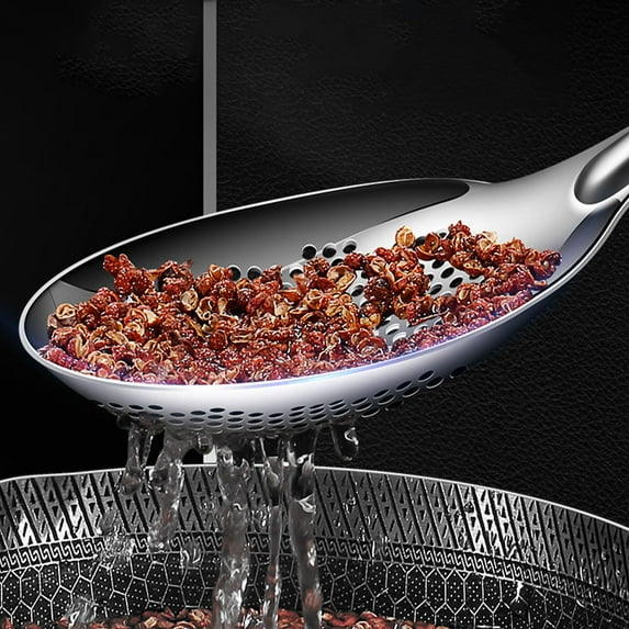 MUSEYA Metal Pasta Strainer Colander Spoon Stainless Steel Ergonomic ...
