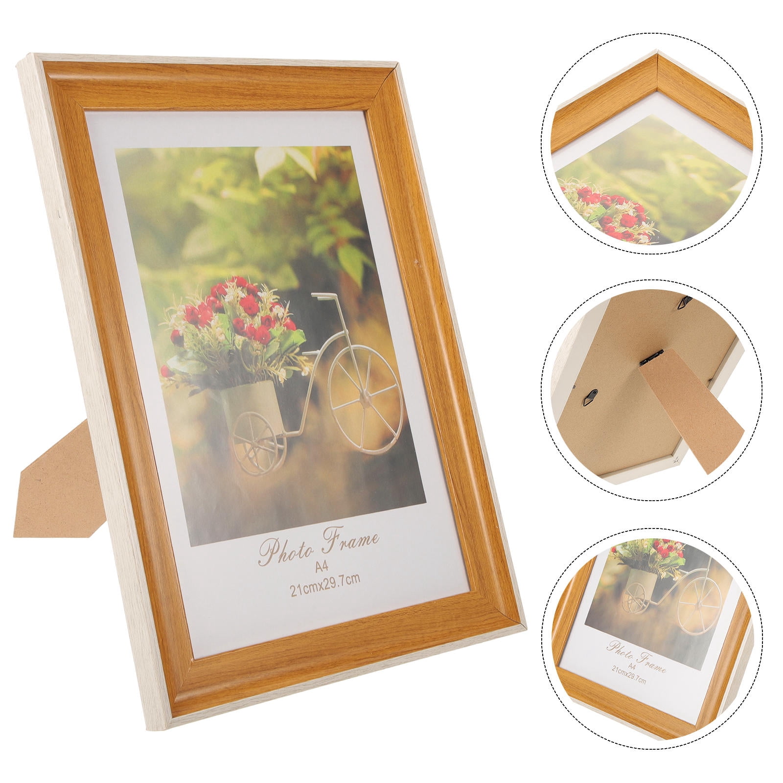 MUSEYA Picture Frame Display Stand Desk Organization Wood 1Pack for ...