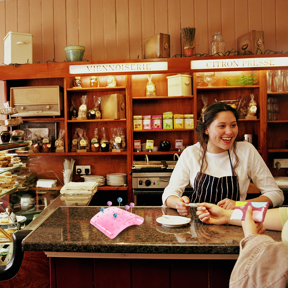 MUSEYA Pink Lollipop Display Rack Plastic Storage for Cake Pop Display ...