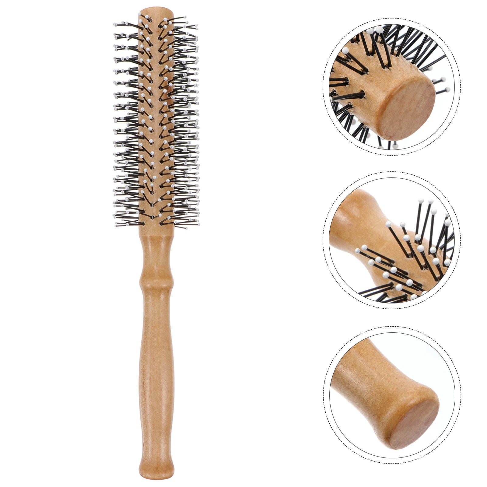 OATIPHO 1Pc Wood Round Hair Comb with Comfortable Grip for Home ...