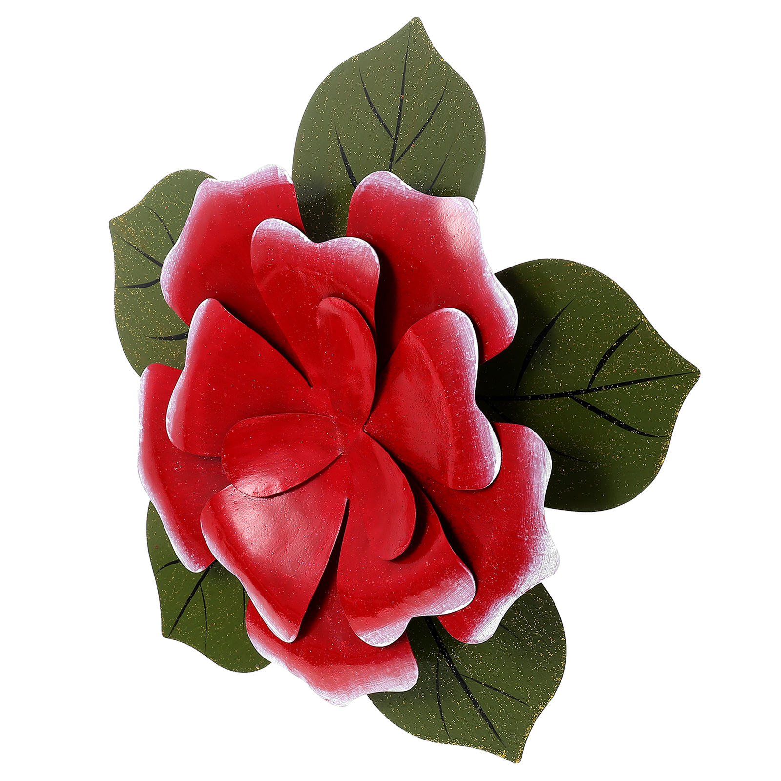 MUSEYA Realistic Appearance Hanging Rose Wall Decor Metal Red for ...