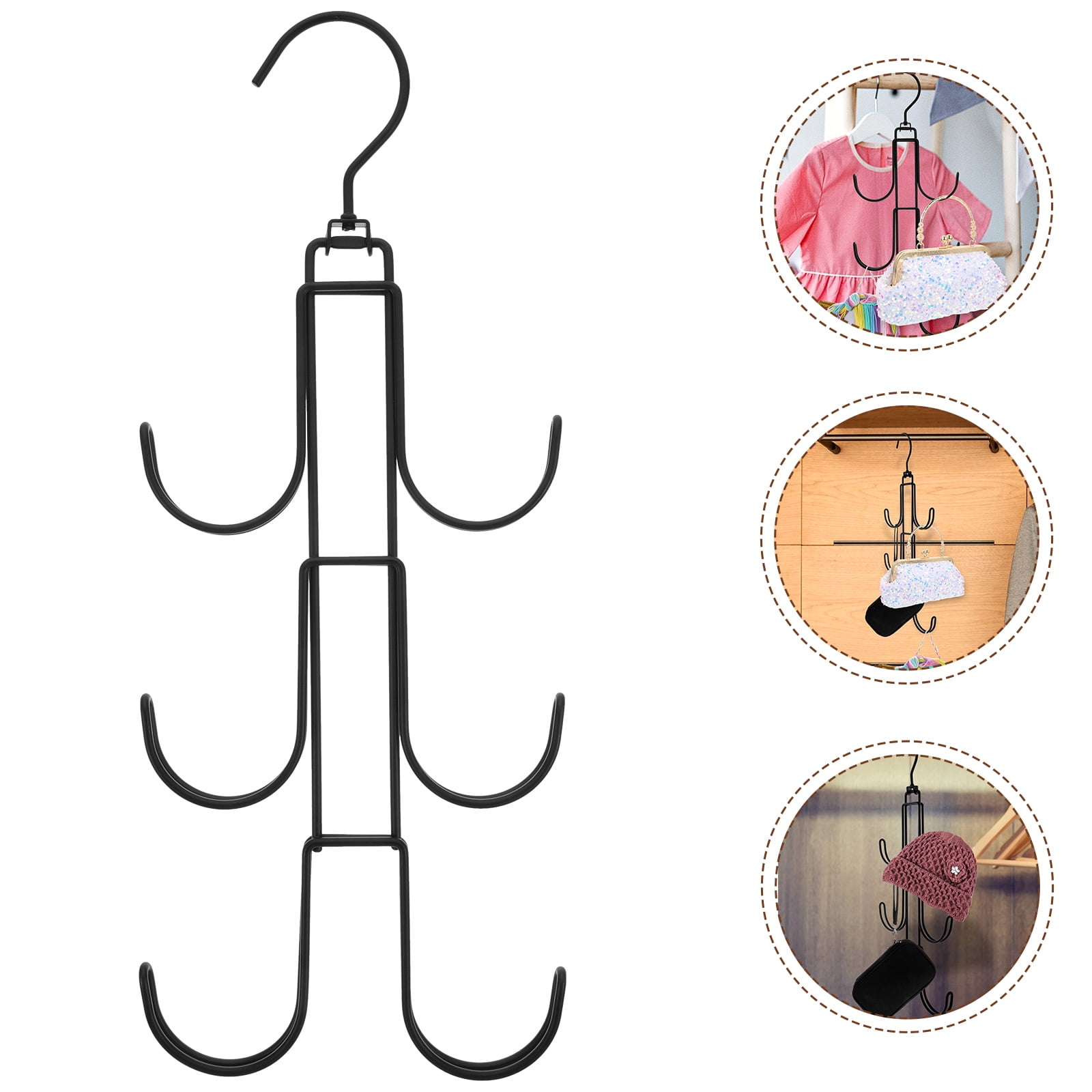 MUSEYA Rotating Handbag Hanger 1Pcs for Hats and Handbags Vertical ...