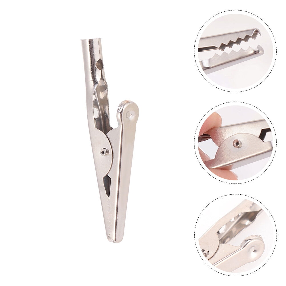 MUSEYA Silver Stainless Steel Alligator Clips for Home Use with Durable ...