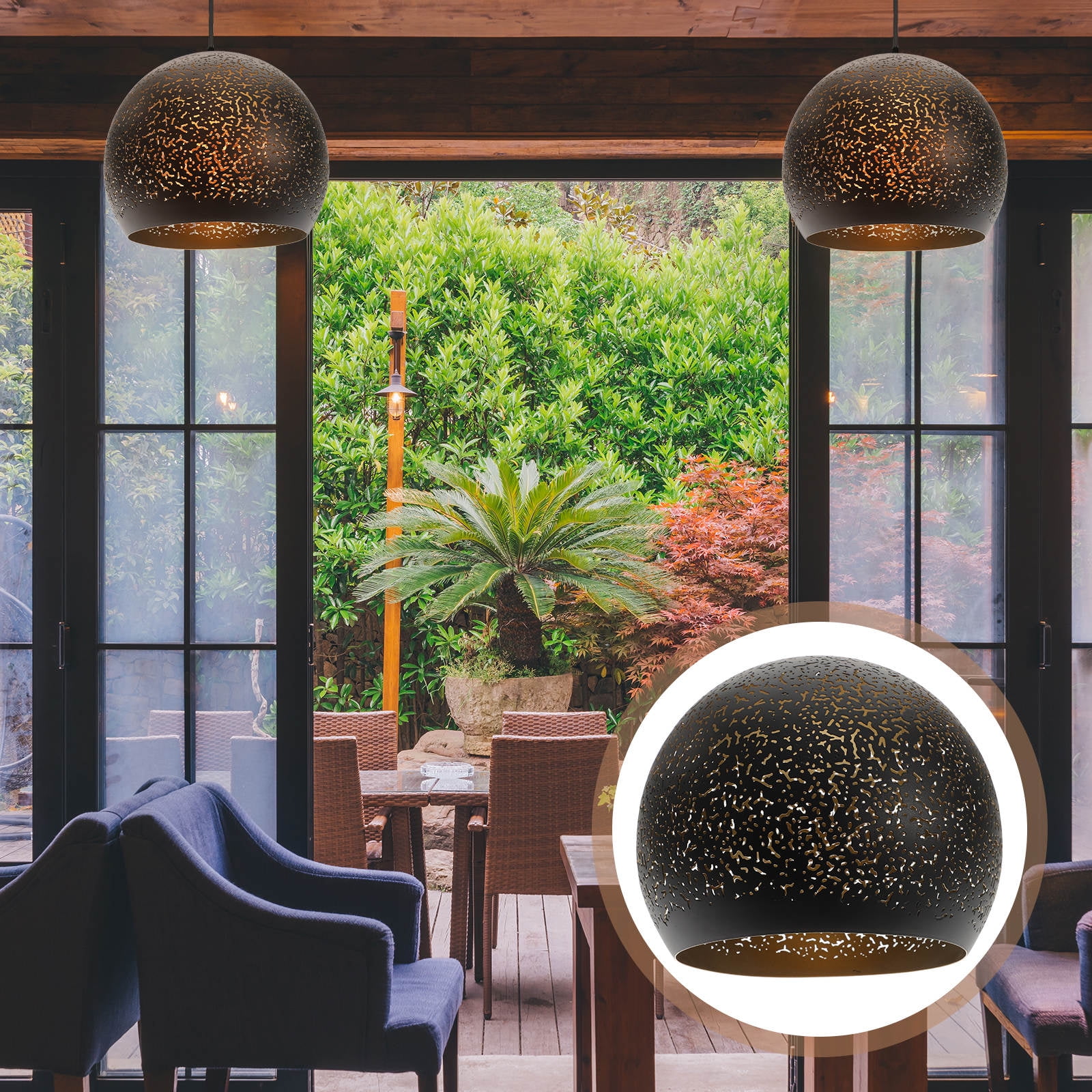 MUSEYA Small Lamp Shade Black Avoidance For Porch 1 Set - Walmart.com