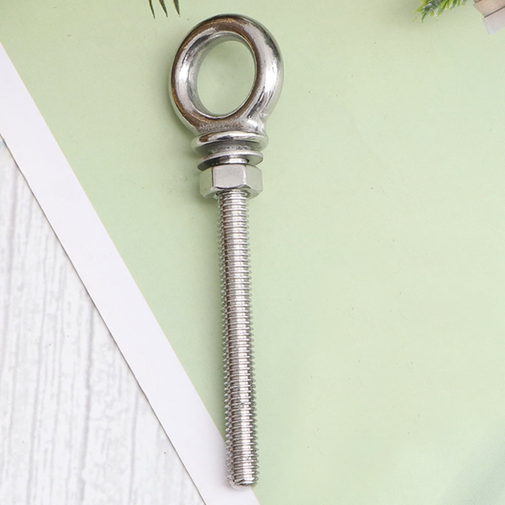 MUSEYA Stainless Steel Eye Bolt Hooks Silver 1Pack for DIY Hanging ...