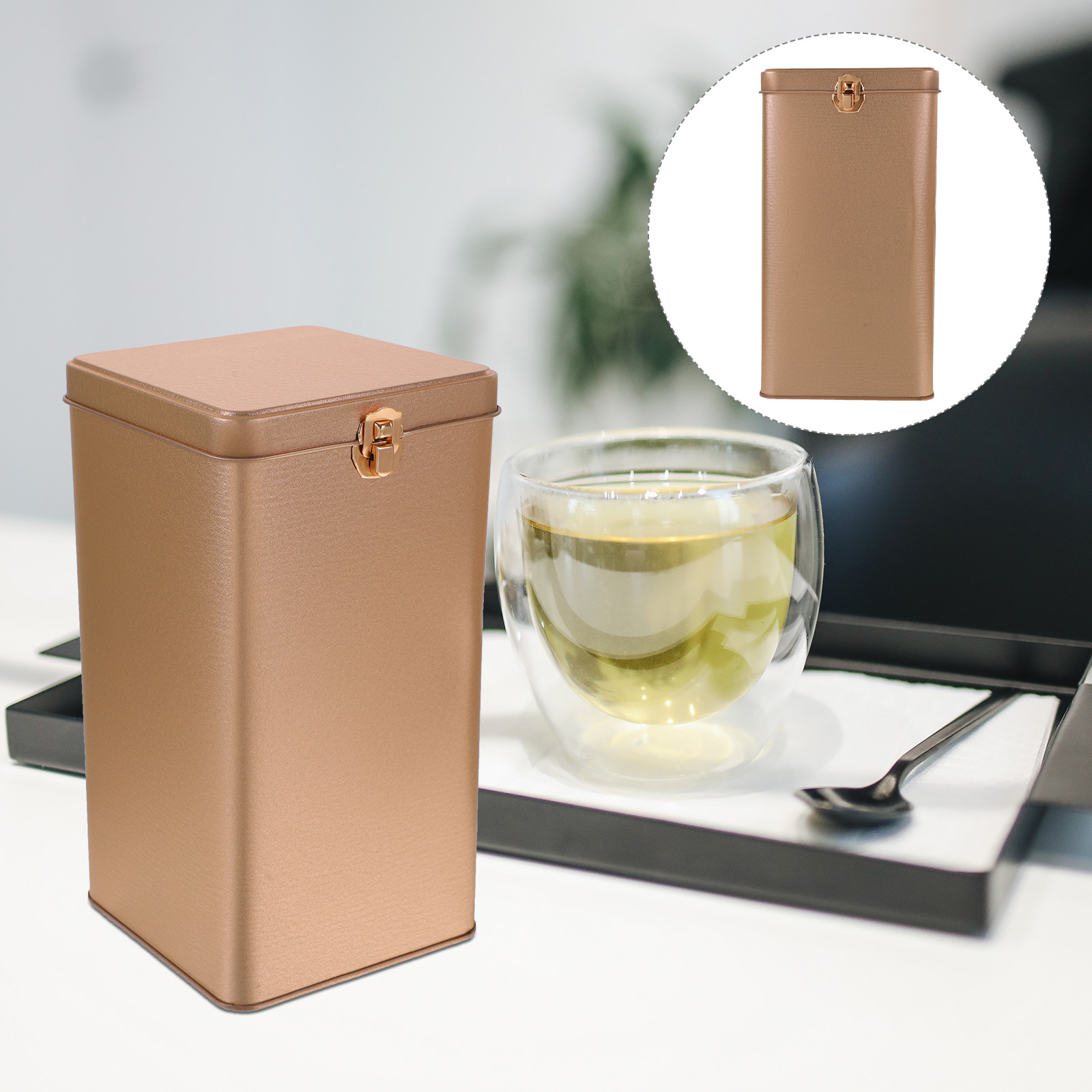 MUSEYA Tea Storage Container Metal Tea Canister Airtight Sealing Lid ...