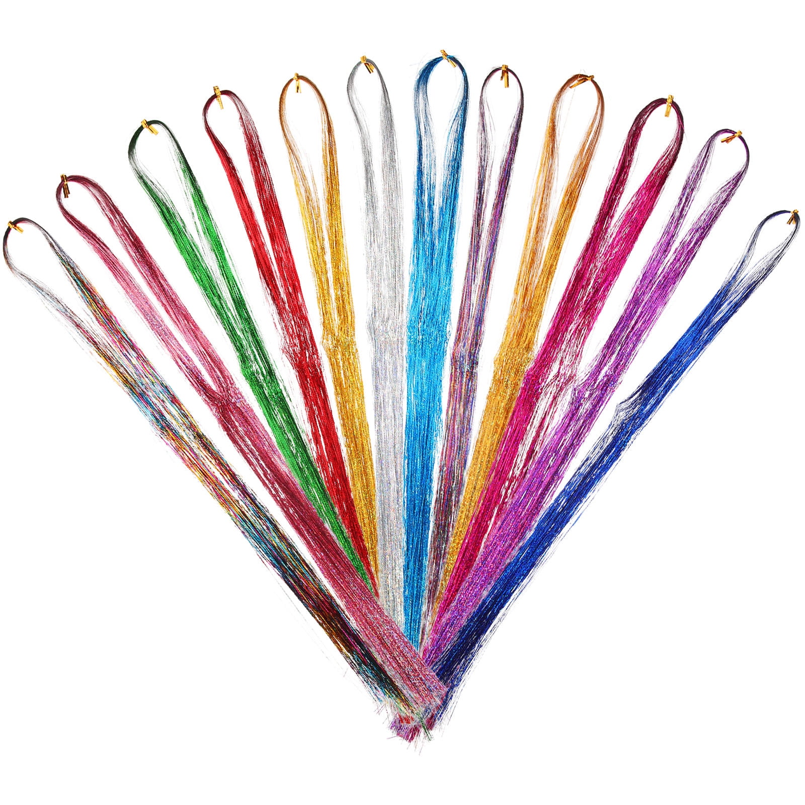 OATIPHO 1Set Colored Hair Tinsel Extensions Glitter Braiding Hair for ...