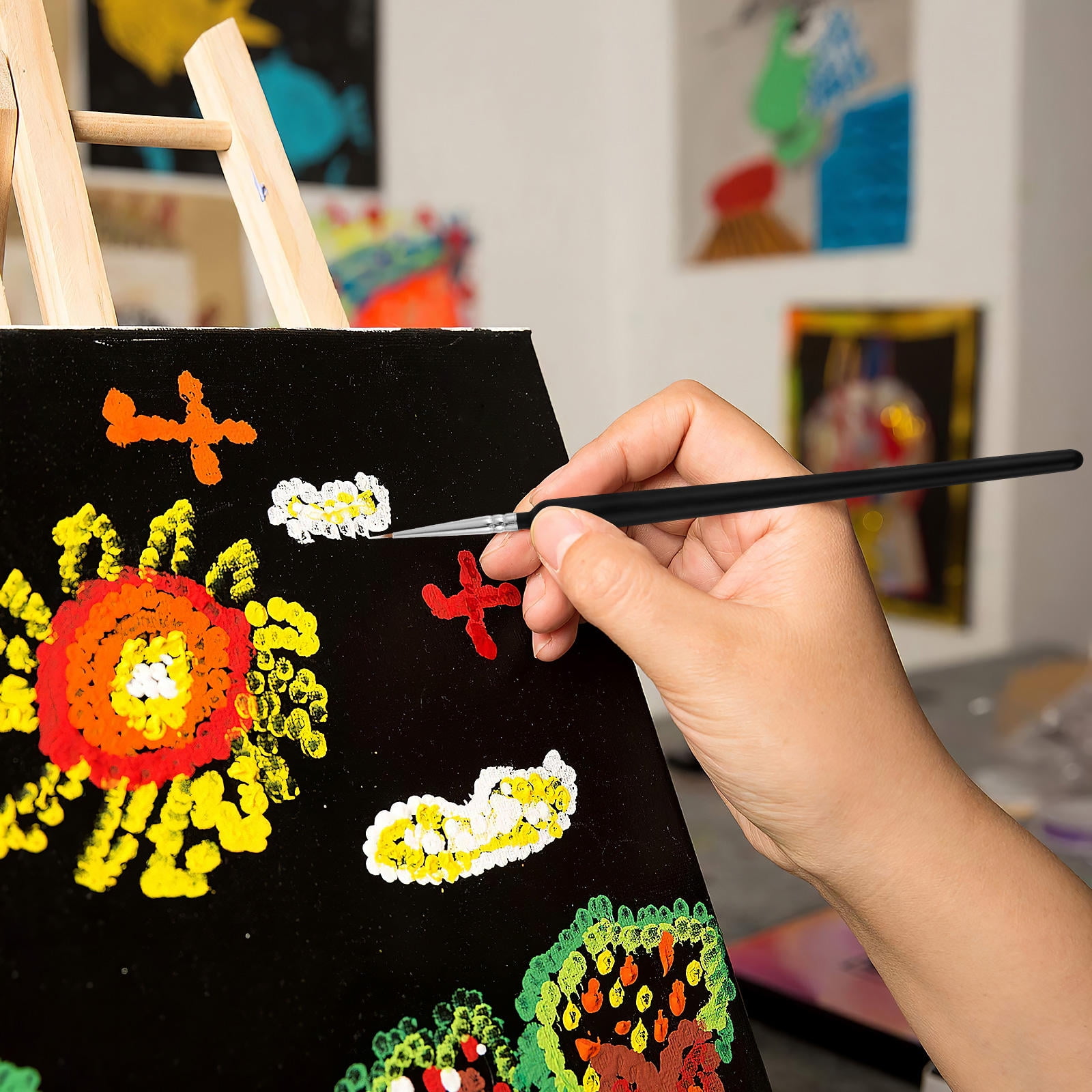 MUSEYA Tiny Paint Brush Set for Fine Detailing and Micro Painting with ...