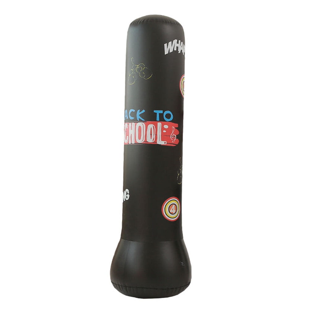 MUSEYA Vertical Boxing Column Freestanding Heavy Bag Black Plastic ...