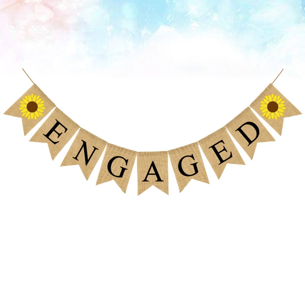 MUSEYA Vintage Wedding Party Decorations Floral Banner Multi Burlap ...