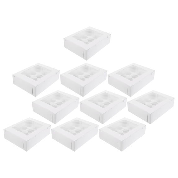 OATIPHO White Cupcake Packing Box Transparent Window Safe Healthy for ...